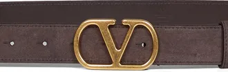 Valentino Garavani VLogo Signature Suede Belt - Brown