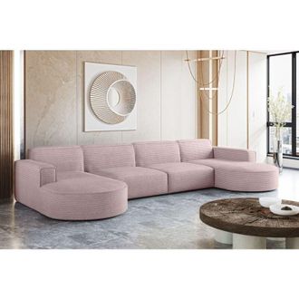 KAISER Ecksofa Designer modena u xl stoff Dicker cord Poso Rosa