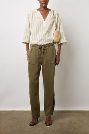 Gerard Darel Pantalon en lin m&eacute;lang&eacute; - COLOMBE - Vert Kaki