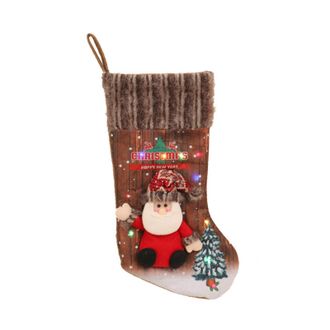 Generic LED-Weihnachtsstrumpftasche - strapazierf&auml;higer Stoff mit integrierten Lichtern f&uuml;r Ferienhausdekoration, Weihnachtsbaum-Aufh&auml;ngung, Familienfestparty