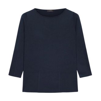 Elena Miro Gerippter Rollkragenpullover - - Knitwear - Damen - Blau - S