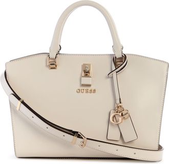 Guess Queensland Luxury Satchel Cream White/Taupe