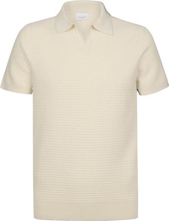 Profuomo Waffelstrick-Poloshirt mit Tencel und Seide in