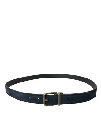 Dolce & Gabbana Mens Suede Leather Belt Blue Calf