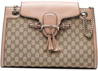 Gucci Hobo Bags - Large GG Canvas Emily Shoulder Bag - Gr. unisize - in Braun - für Damen