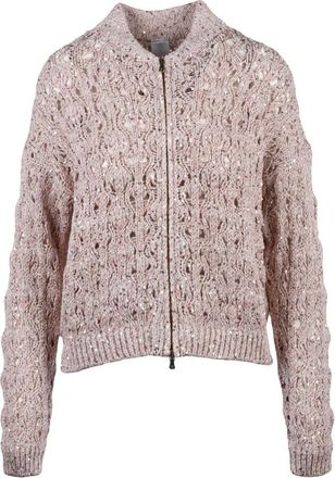 Eleventy Femme, Pulls, Rose, Taille: 38 FR Cardigan zip