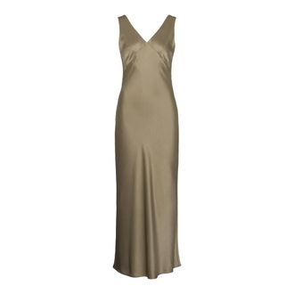 Envelope 1976 Seidenes V-Ausschnitt Midi-Kleid - - Dresses - Damen - Gr&uuml;n - M