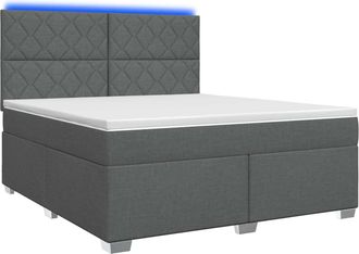 vidaXL Letto Box Spring Con Materasso Grigio Scuro 140 X 190 Cm Vidaxl