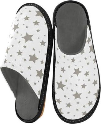 HMZXZ Pantoufles argent&eacute;es &eacute;toiles pour homme et femme, gris &eacute;toil&eacute;, chaussons dint&eacute;rieur pour la maison, la chambre &agrave; coucher, les voyages, multicolore, 37