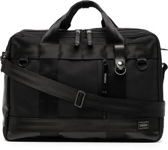 Porter-Yoshida & Co. Laptoptasche mit Kontrasteins&auml;tzen - Schwarz