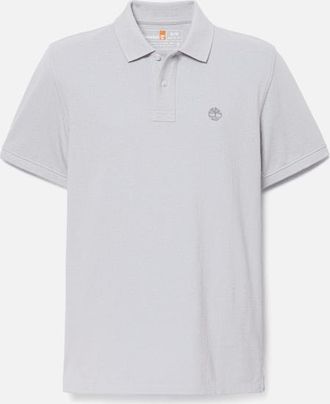 Timberland Kurz&auml;rmeliges Millers River Piqu&eacute;-Polohemd f&uuml;r Herren in Grau, Herren, Grau, Gr&ouml;&szlig;e