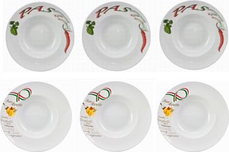 Retsch Arzberg Pastateller mit Dekor Ø 30cm, Porzellan (6 Stück)