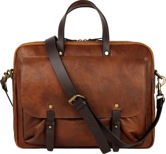 Time Resistance Leder-Aktentasche - Laptoptasche aus Vollnarbenleder - Computertasche - Business-Tasche