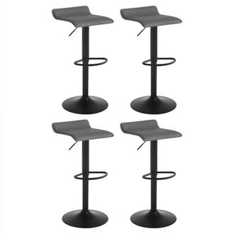 Woltu Tabouret Bar Lot de 4, Tabouret de Bar à Hauteur Réglable, Tabouret de Comptoir Pivotant à 360° pour Bar, Cuisine, Comptoir, Café, PVC+Métal, avec Rep