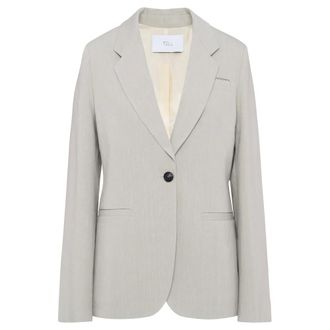 Tela Femme, Vestes, Gris, Taille: 42 FR Veste crois&eacute;e en lin et viscose