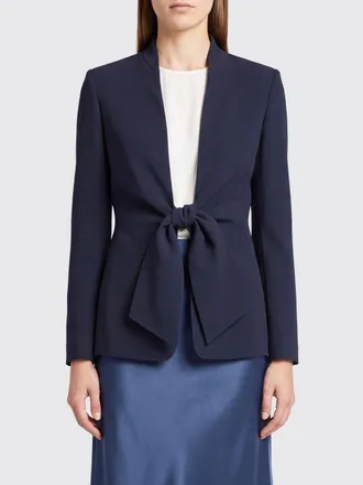 Max Mara Blazer court slim fit en cady avec fermeture &agrave; nouer