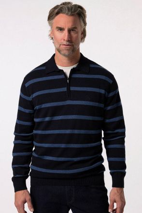 Boston Park Rundhalspullover Boston Park Strickpullover mit Polokragen Ringel