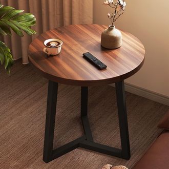 Generic Beistelltisch Holz, Kleiner Beistelltisch Mit Dreieckigem Verbindungsfu&szlig;, Beinen Aus Kohlenstoffstahl, Hohe Belastbarkeit