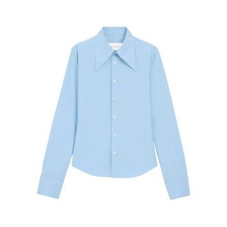 Ami Femme, Blouses et Chemises, Bleu, Taille: 34 FR Sharp Collar Adjusted Shirt