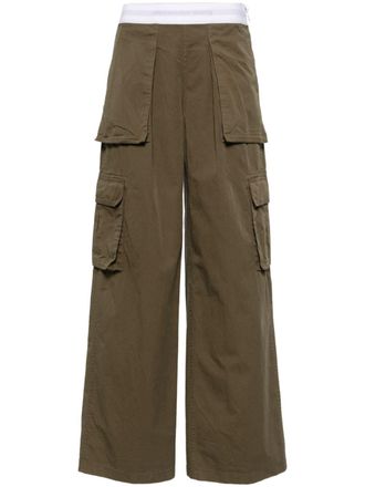 Alexander Wang pantalon droit &agrave; taille logo - Vert