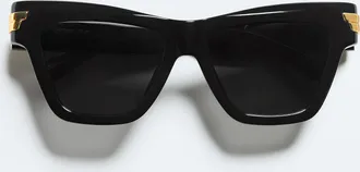 Bottega Veneta Lunettes de soleil oeil-de-chat Mitre - Noir - Unisex - Unisex
