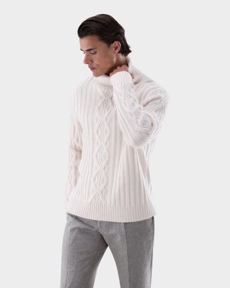 van Laack Rollkragenpullover mit Kaschmir und Zopfmuster