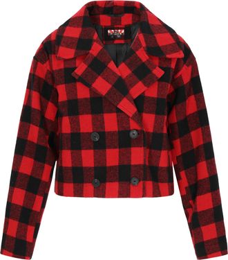 Mymo Jacke Frauen schwarz rot kariert