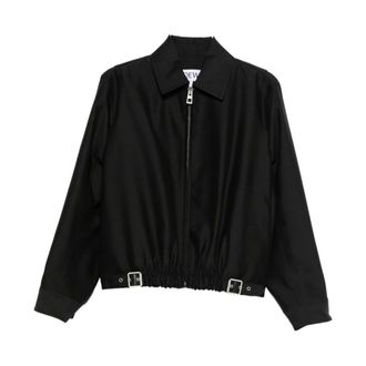 Loewe Femme, Vestes, Noir, Taille: 34 FR Wool & Silk Belt Jacket