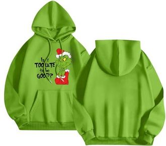 Generic Le Grinch Sweat A Capuche Femme Chaud Pull Femmes Adulte Pyjama Pulls Vetement Sweet Noël Christmas Polaire De Noel Hiver The Moche Plaid Deguisement 