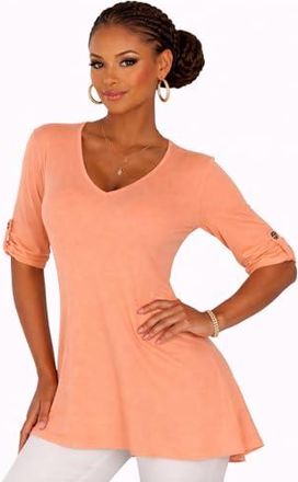 Eye Catch Plus - Tunique Basique col en V - Shellie - Femme - Grandes Tailles