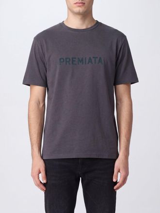 Premiata Rundhals-T-Shirt aus Baumwolle von mit Kontrastlogo und &uuml;berschnittenen Schultern