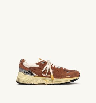 Autry SNEAKERS HYPERWAY SUPER VINTAGE AUS MESH UND WILDLEDER IN MARRON UND SILBER
