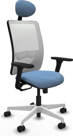 Piqueras y Crespo Drehstuhl mit Rollen Zulema mit 3D-Armlehnen, h&ouml;henverstellbarer Lendenwirbelst&uuml;tze und festem Kopfteil, ausgestattet mit 3 Positionen und Schneidscha