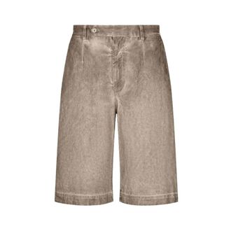 Dolce & Gabbana Shorts aus Baumwolle mit Logo-Tag - - Shorts - Herren - Grau - L