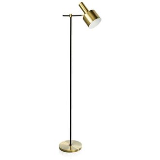 Wadiga Lampadaire Vintage M&eacute;tal Noir et Laiton Dor&eacute;