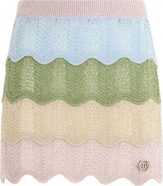 Philipp Plein Femme, Jupes, Multicolore, Taille: 38 FR Mini Jupe Color Wave
