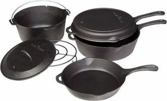 Camp Chef Camp Chef - Feuertopf 6 Piece Cast Iron Set Gusseisen Grilltopf Schmortopf Grill bbq