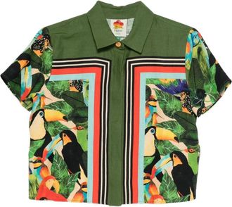 Farm Rio Farm Rio, Femme, Blouses et Chemises, Vert, Taille: 40 FR Chemise Toucans Peints