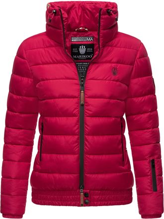 Marikoo Damen Steppjacke Poisen mit hohem Kragen & Teddyfleece-Taschen