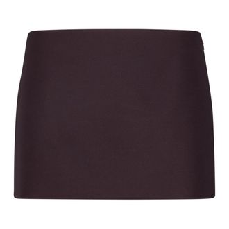 Khaite Bordeaux Wolle Seide Mini Rock - - Skirts - Damen - Braun - S
