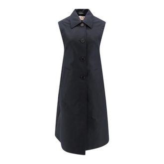 Marni Schwarzer &Auml;rmelloser Baumwollmantel - - Coats - Damen - Schwarzk - S