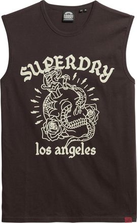 Superdry Herren Tanktop mit Tattoo-Grafik Bison Schwarz XXL