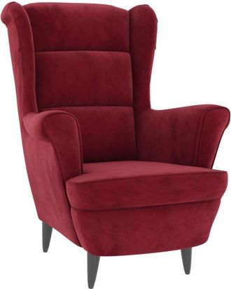 Les Tendances Fauteuil Rouge bordeaux Velours