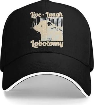 Generic Hiver Coton Chaud, Live Laugh Lobotomie Casquette De Baseball Hommes Chapeaux Femmes Visière Protection Snapback Mignon Possum Mouse Caps