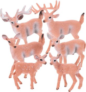 Supvox 6 St&uuml;ck Wei&szlig;wedelhirsch Figuren Set 6 Mini Tierornamente F&uuml;r Weihnachtsdeko Zuhause B&uuml;ro Geschenk Naturliebhaber