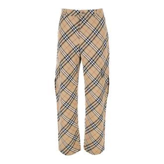 Burberry Beige Cargo Hose mit Vintage Check - - Trousers - Herren - Beige - M