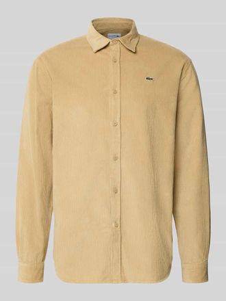 Lacoste Regular Fit Cordhemd mit Logo-Stickerei