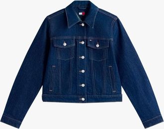 Tommy Hilfiger Veste droite en denim de coton m&eacute;lang&eacute;