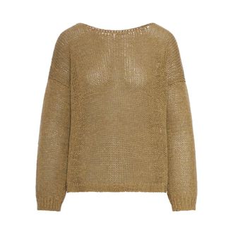 Roberto Collina Femme, Pulls, Beige, Taille: 38 FR Tricot ras du cou