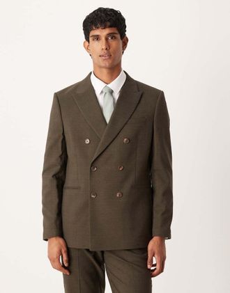 Asos Veste de costume classique en prince-de-galles - Marron-Brown